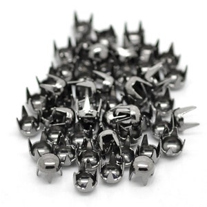 50 Gunmetal Rivet Stud Spikes - 4mm - 4 Legs - Metal - Rivets Studs ...