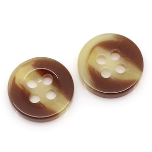 50 Acrylic Resin Buttons - 11mm - Brown Cream - 4 Hole - Resin Button ...