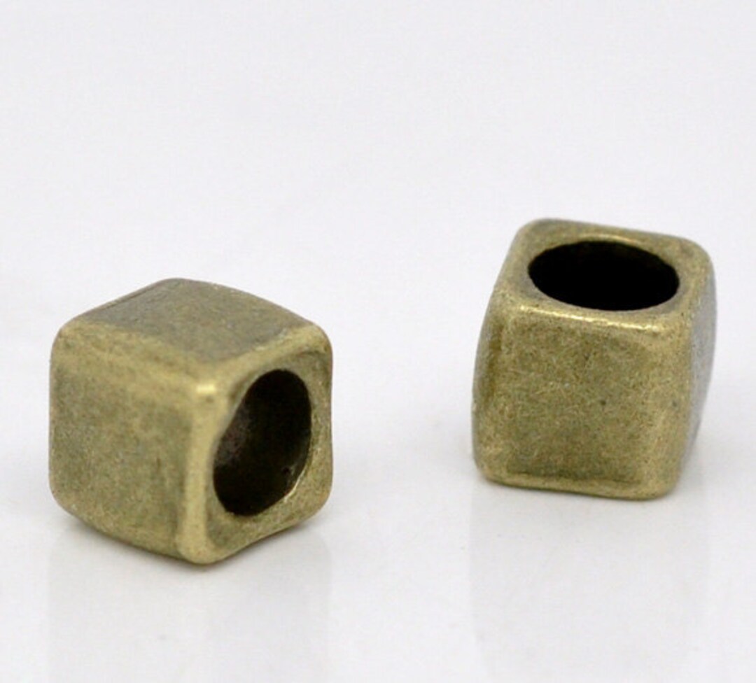 10 Antique Bronze Slider Spacer Beads - 6mm X 6mm - Antiqued Bronze ...