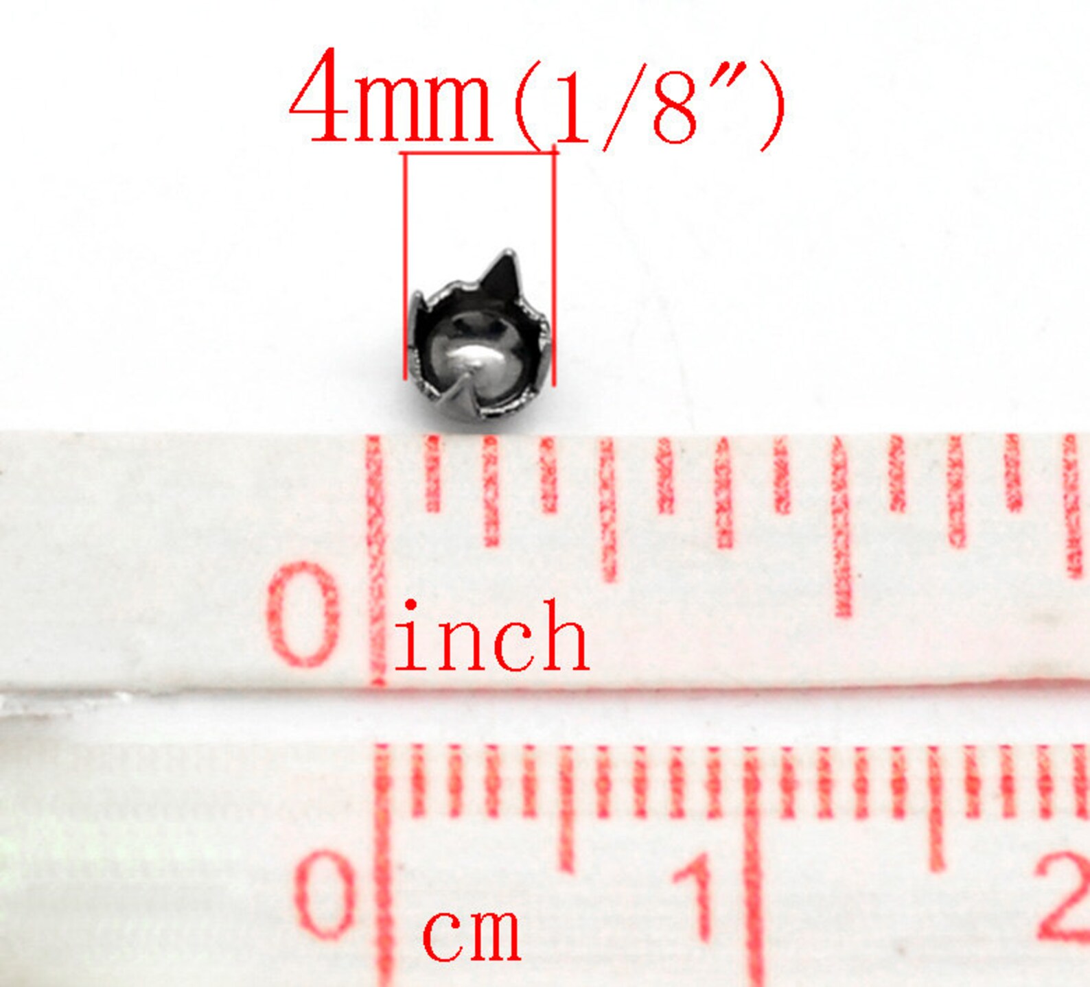 100 Gunmetal Rivet Stud Spikes 4mm 4 Legs Metal Rivets Studs Spike ...