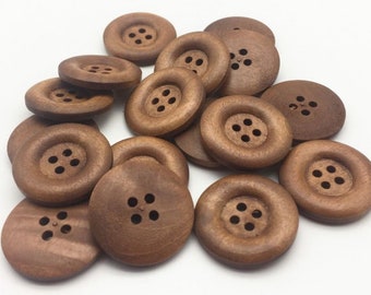 1 Inch Dark Brown Carved Wooden Buttons Carved Flower 25mm | Etsy