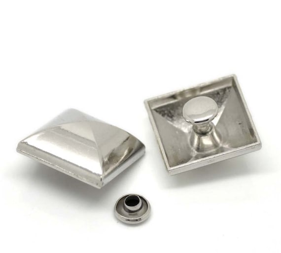 5 Silver Large Square Stud Rivets Spikes 18mm X 18mm | Etsy