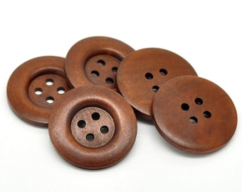 1 Extra Large Wooden Button 2 3/8 Inch 6cm Wood Buttons Decorative 1 ...