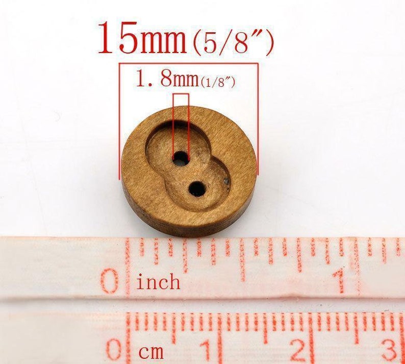 Brown Wooden Buttons - 15mm (5/8 Inch) - 2 Hole - Etsy
