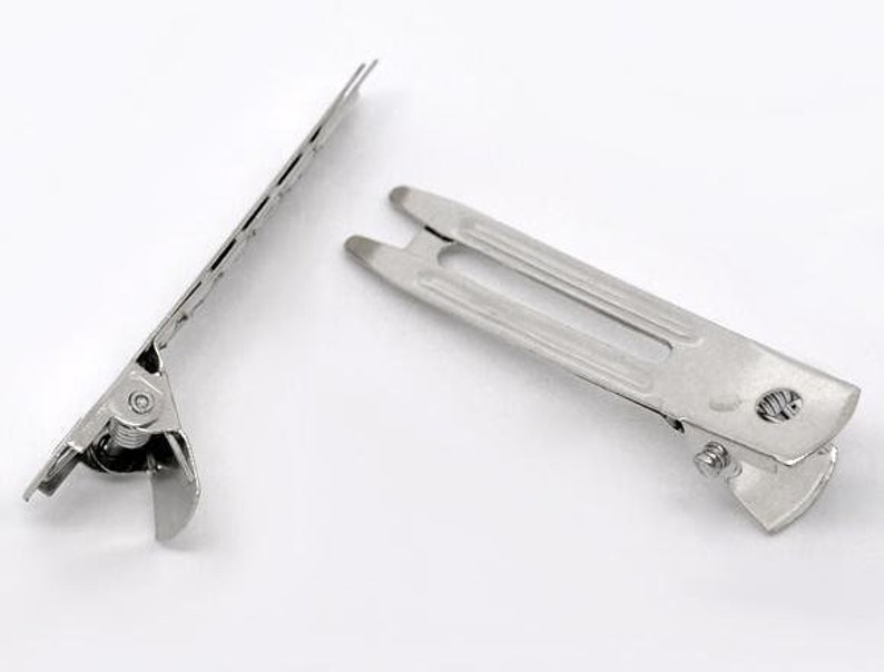 30 Alligator Hair Clips 2 Double Prong Silver Hair - Etsy