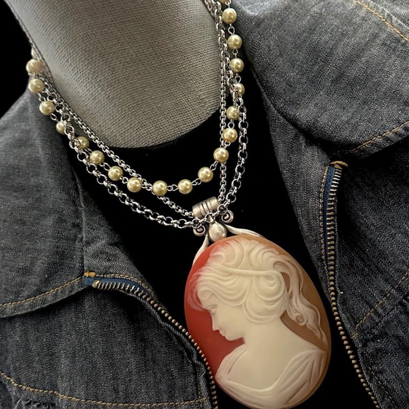 Cameo Necklace - Etsy