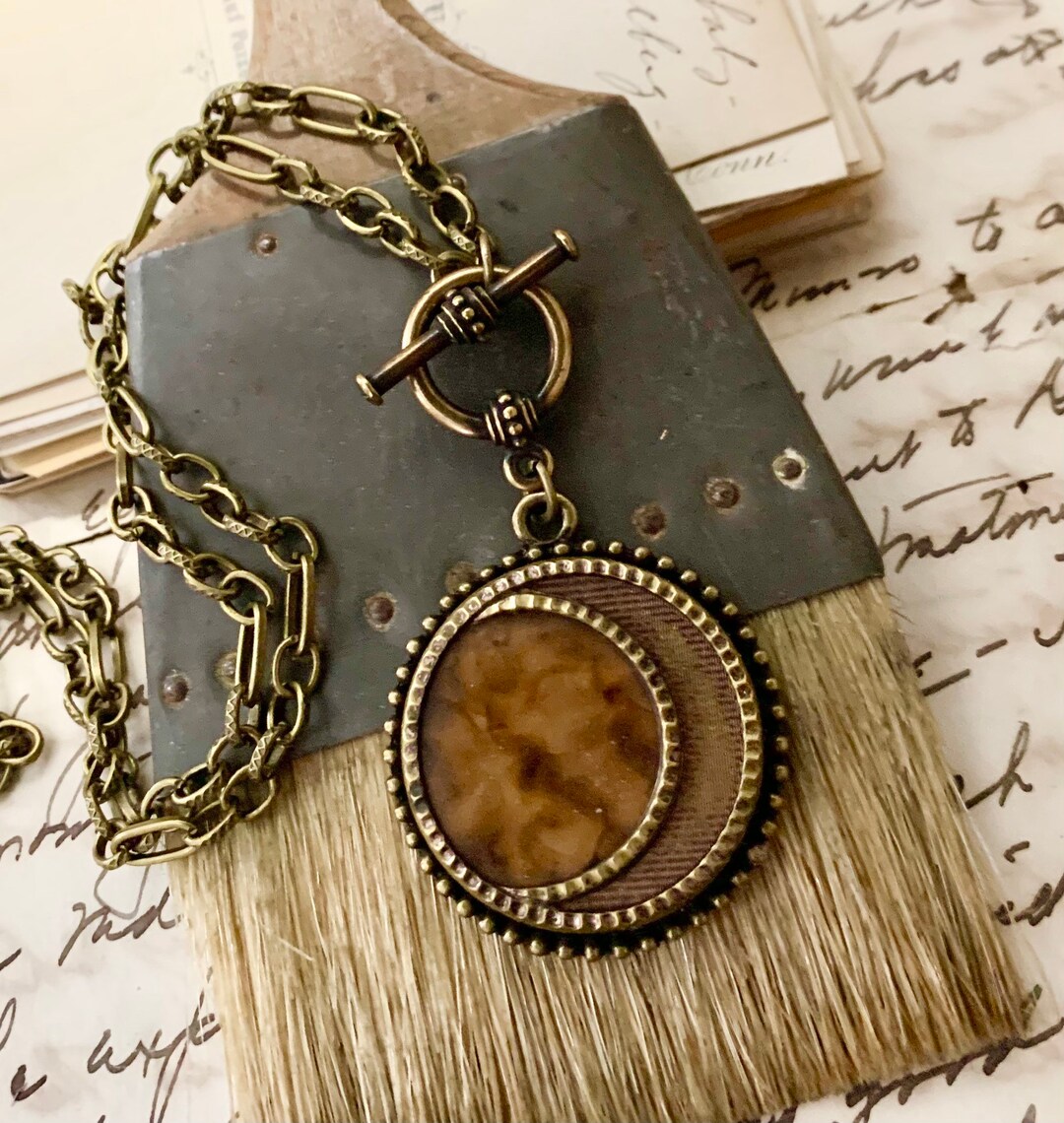 Victorian Celluloid Half Moon Button Necklace - Etsy
