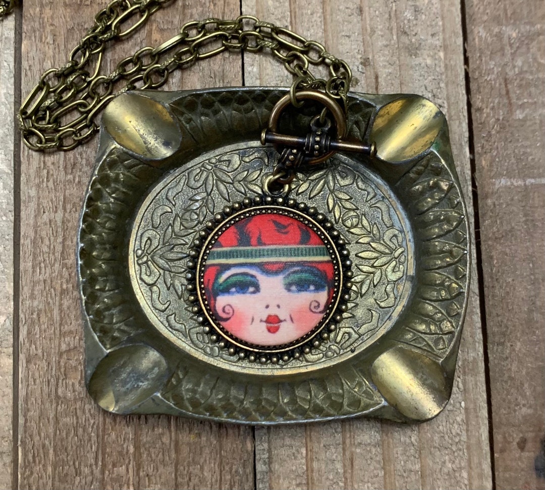 Modern Reproduction Flapper Fabric Button Necklace Red Headband - Etsy