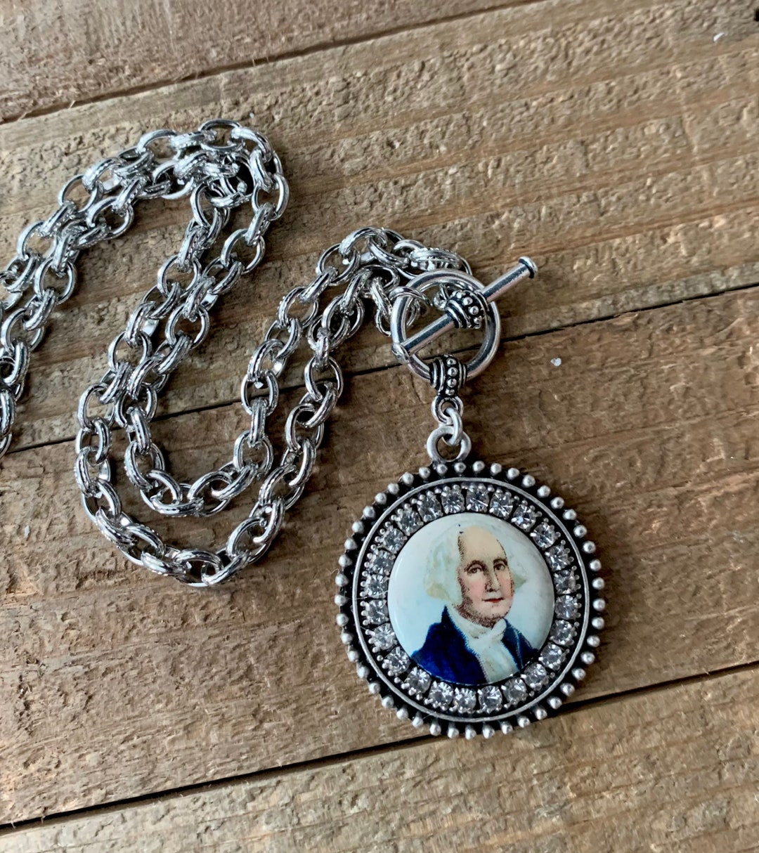 1957 Commemorative George Washington Pinback Necklace Toggle Clasp - Etsy