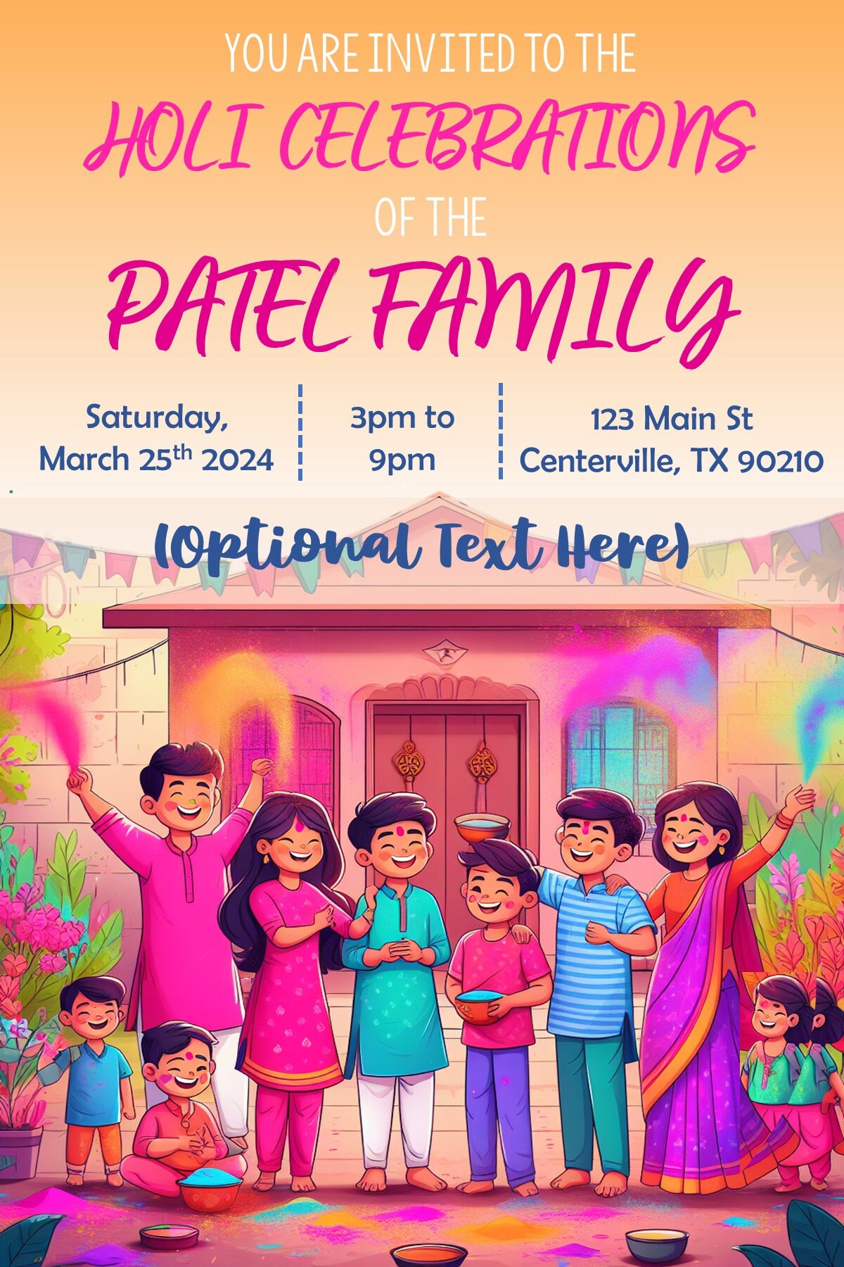 Printable Holi Invitation Card! | Personalize for Your Holi Celebration ...