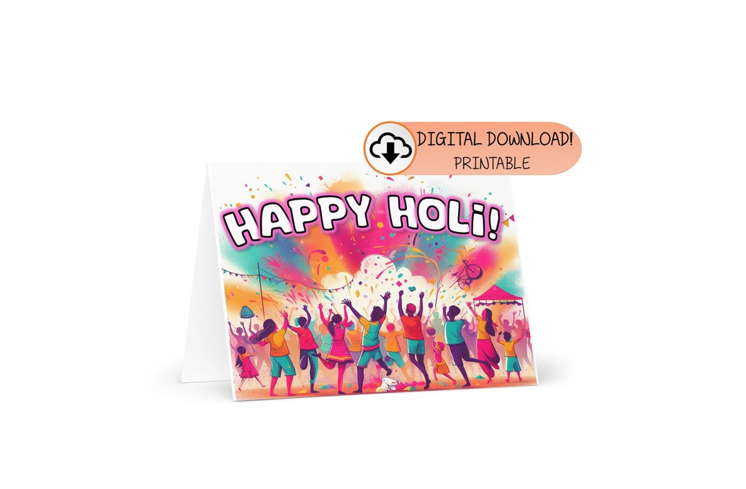 Printable Holi Greeting Card! | Happy Holi! | Holi Greeting | Holi ...