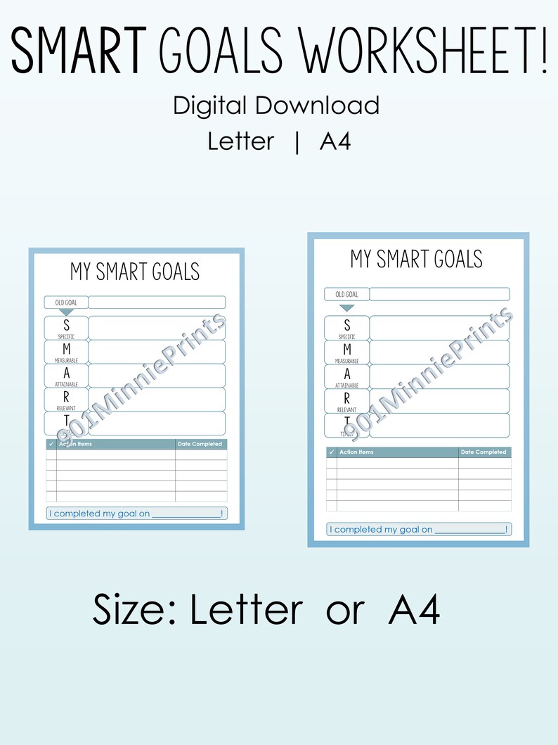 SMART Goals Worksheet! | Meet Your New Year's Resolutions | Succeed in ...