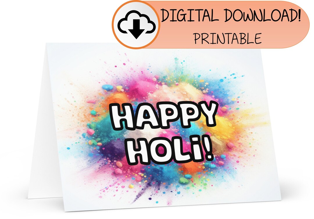 Printable Holi Greeting Card Happy Holi Holi Greeting Holi Indian ...