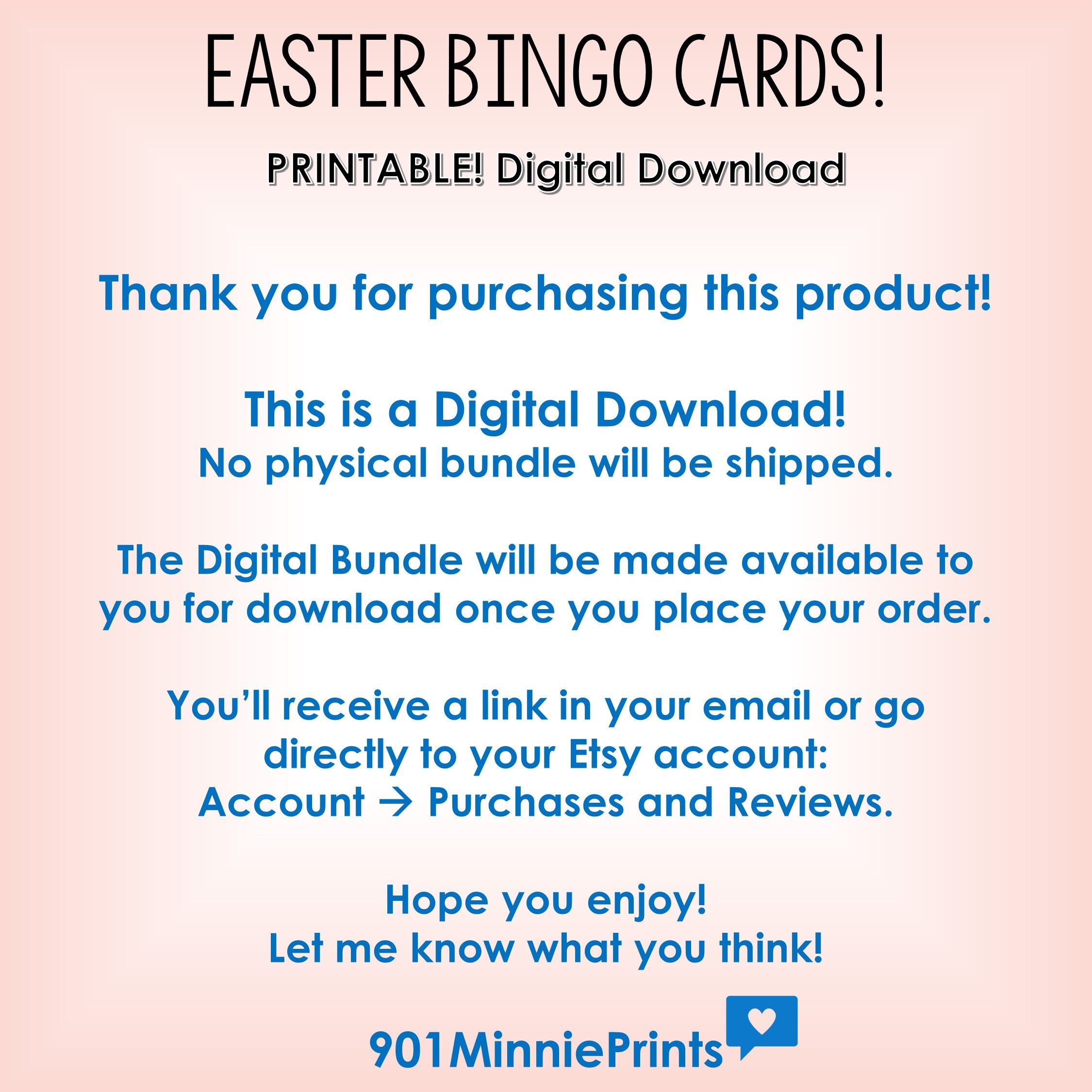 Easter Bingo Cards! | 50 Unique Cards | Perfect for Celebrations ...