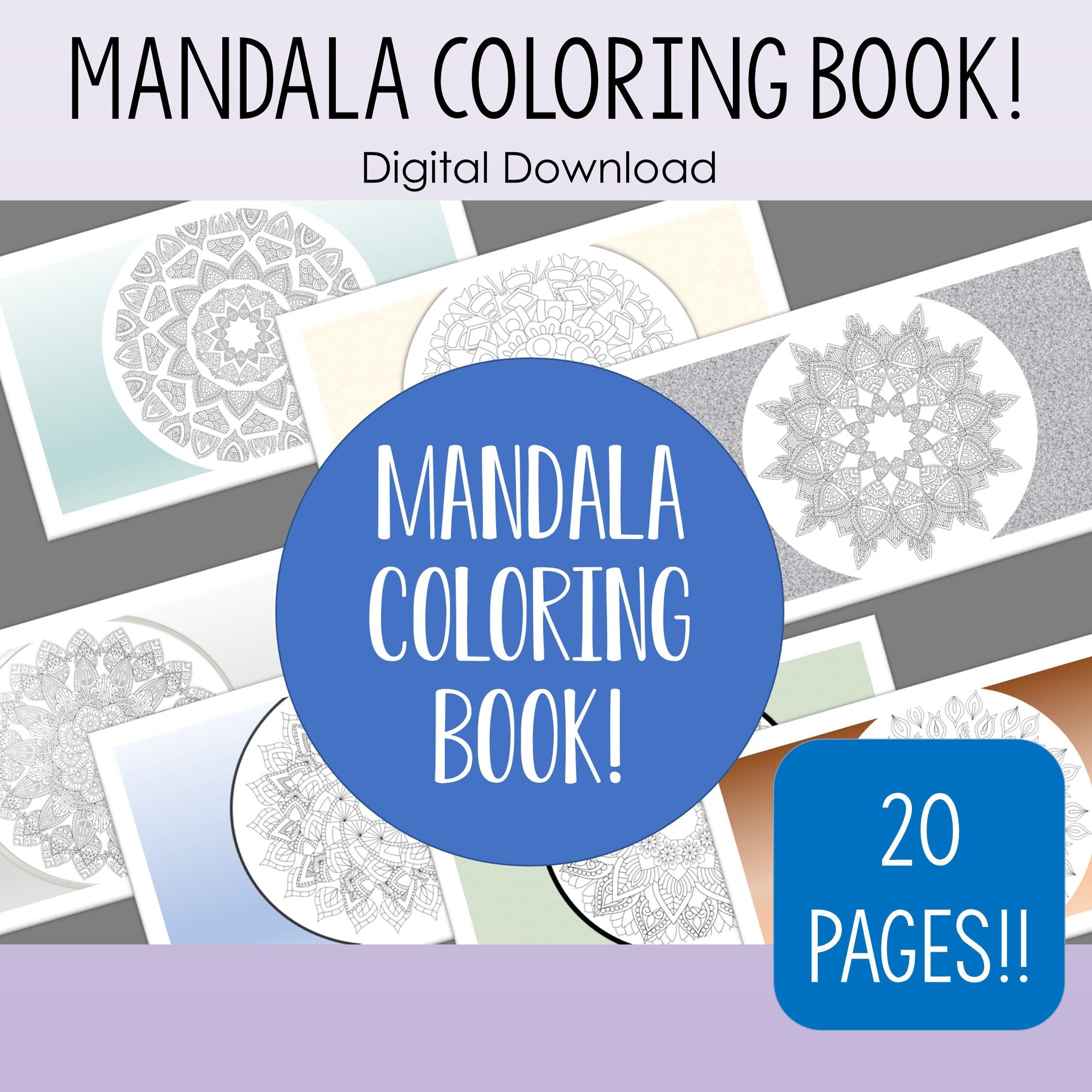 Mandala Coloring Book! | Digital, Printable in PDF | Fun for All Ages ...