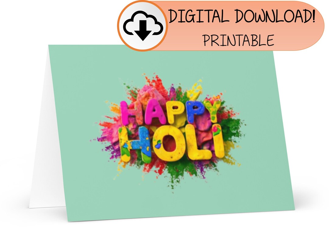 Printable Holi Greeting Card Happy Holi Holi Greeting Holi Indian ...