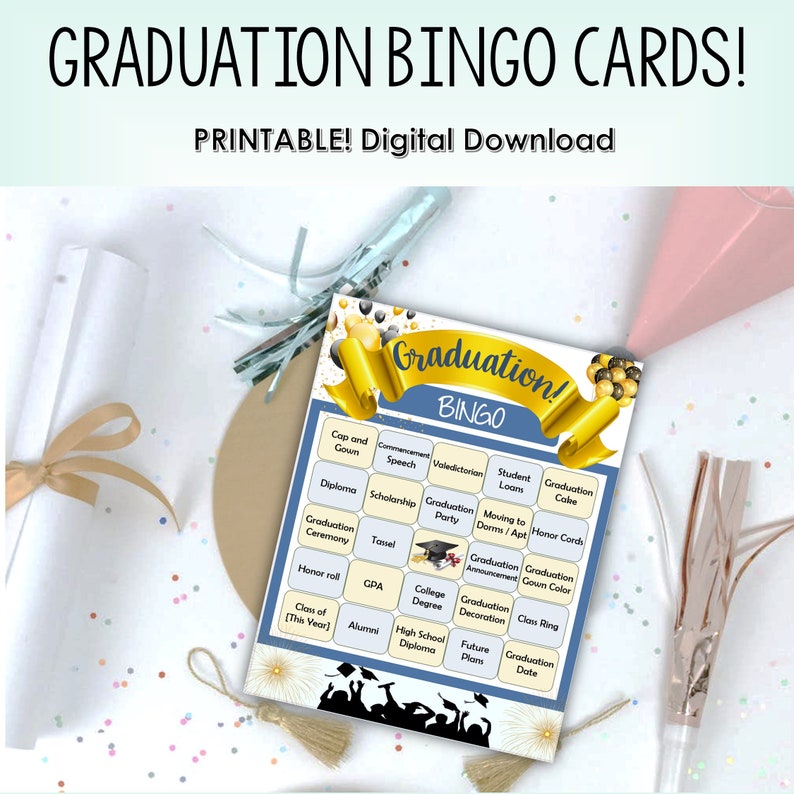 Graduation Bingo Cards! | 50 Unique Cards | Perfect for Celebrations ...