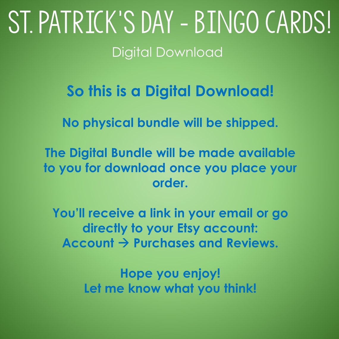 Bingo Cards! for St. Patrick's Day! | 20 Unique Cards | Perfect for ...