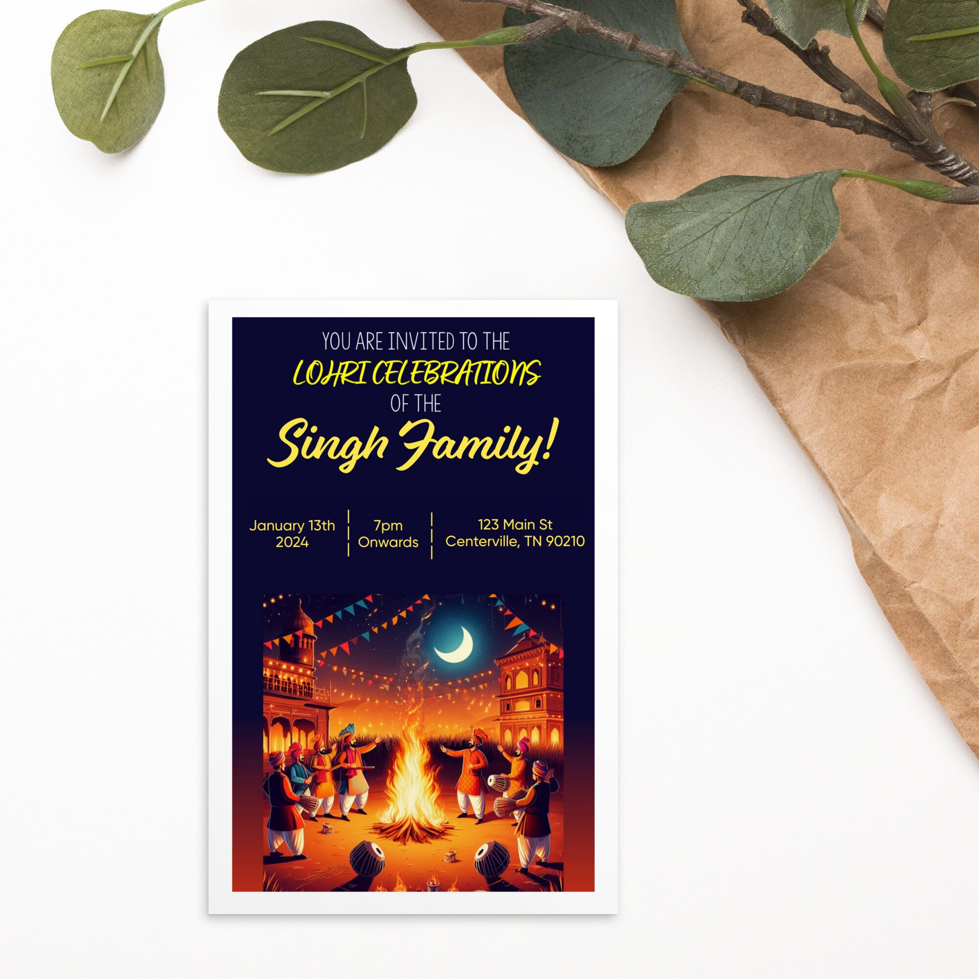 Lohri Invitation Cards! | Personalize the Cards for Your Lohri ...