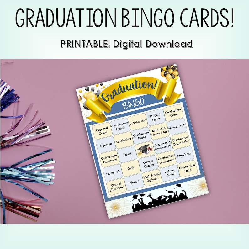 Graduation Bingo Cards! | 50 Unique Cards | Perfect for Celebrations ...