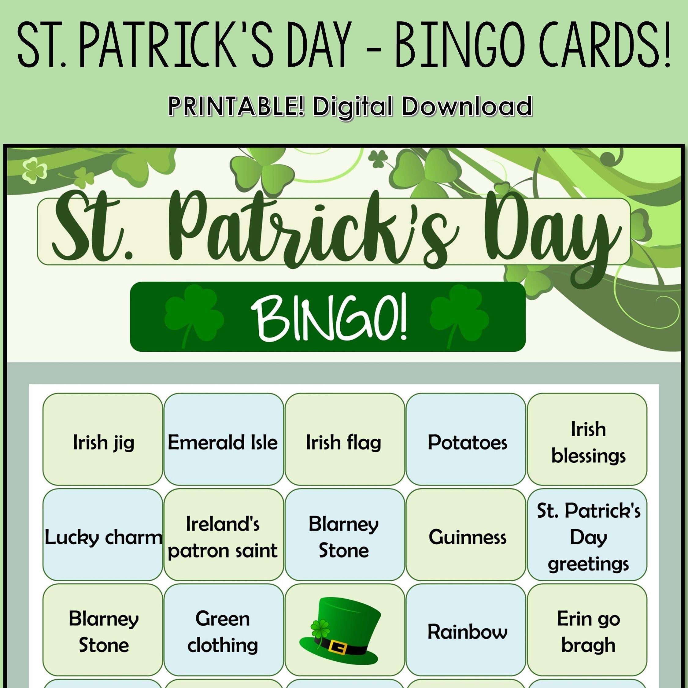 Bingo Cards! for St. Patrick's Day! | 20 Unique Cards | Perfect for ...