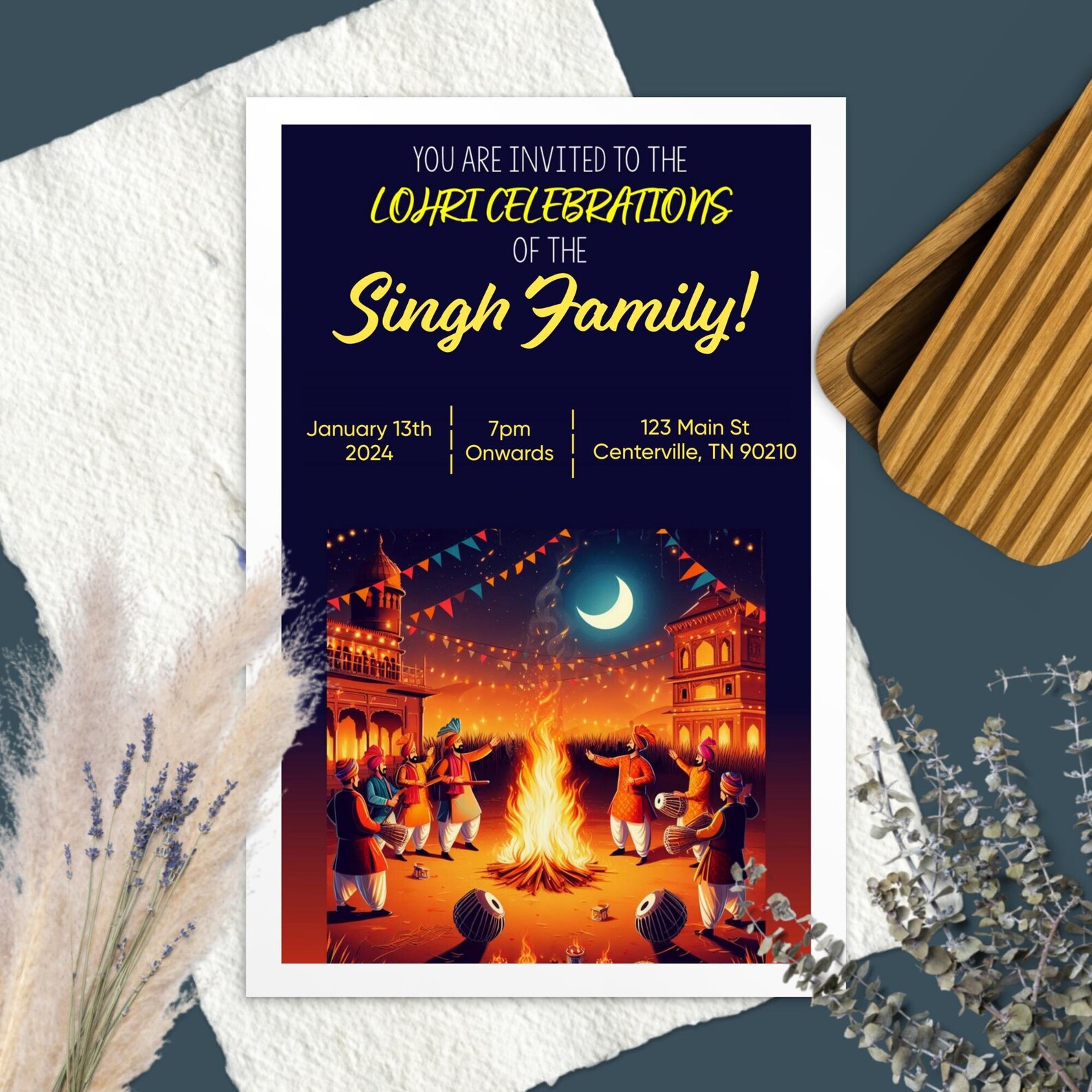 Lohri Invitation Cards Personalize the Cards for Your Lohri Celebration ...