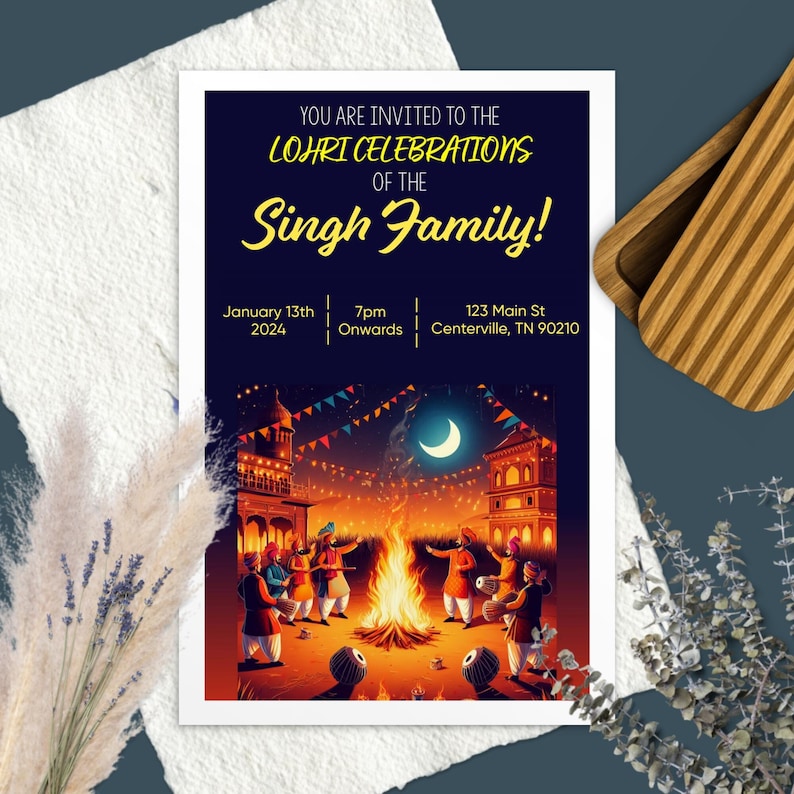 Lohri Invitation Cards! | Personalize the Cards for Your Lohri ...