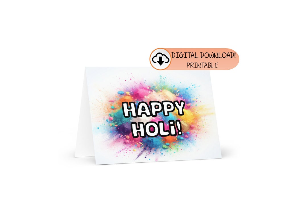 Printable Holi Greeting Card! | Happy Holi! | Holi Greeting | Holi ...