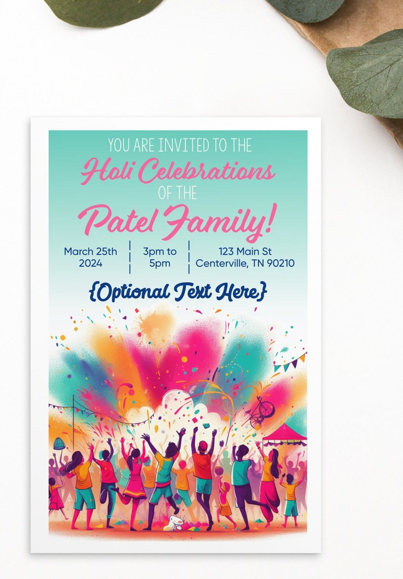 Holi Invitation Cards! | Personalize the Cards for Your Holi ...