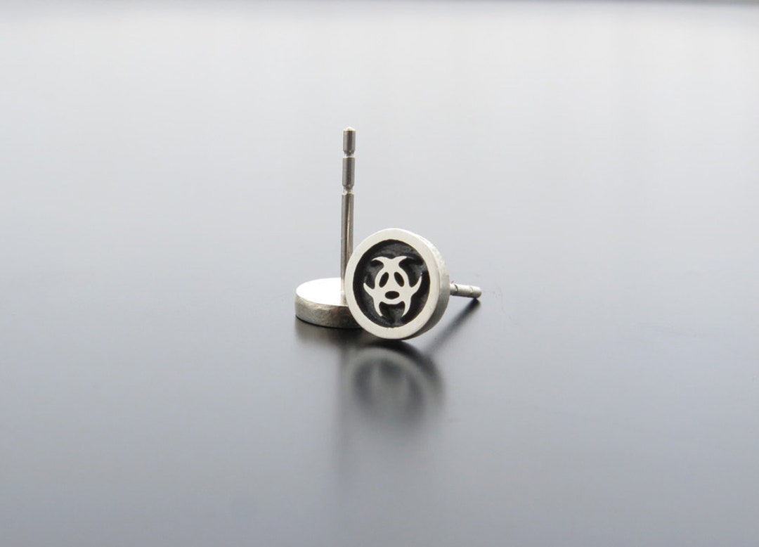 Biohazard Symbol, Biohazard Earrings, Silver Earrings, Biohazard Symbol ...