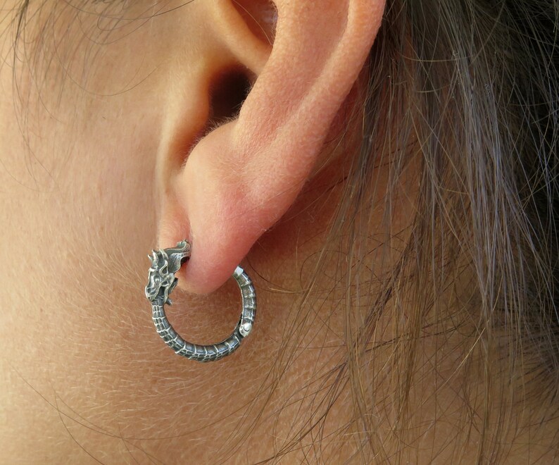 Ouroboros Earring Ouroboros Hoop Earring Dragon Earring - Etsy