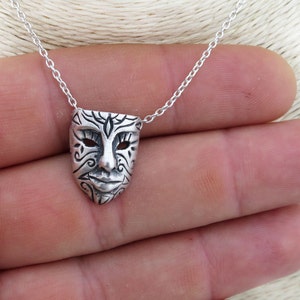 Decorative Mask Pendant, Silver Mask, Sterling Pendant,dramatic Actor ...