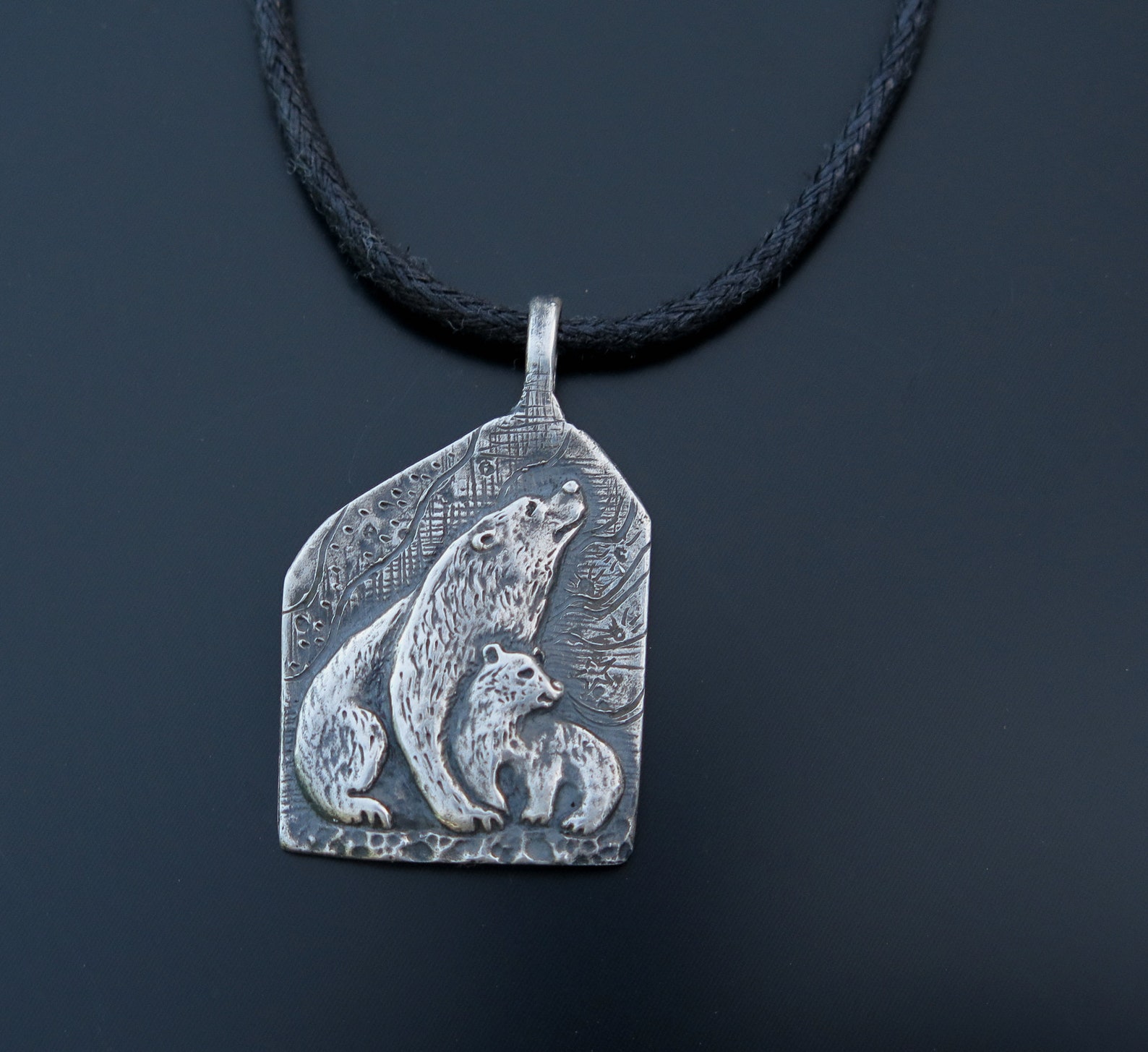 Polar Bear Silver Pendant White Bears Sterling Silver | Etsy