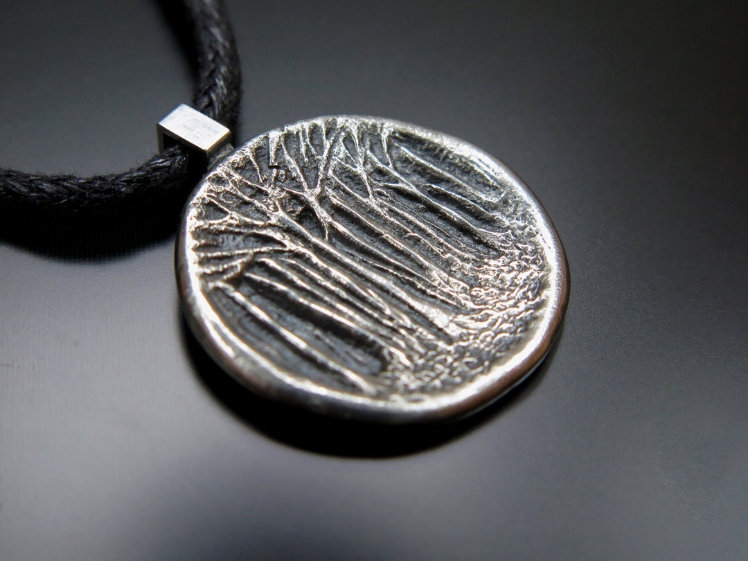 Forest Pendant Sterling Silver, Silver Forest Necklace, Nature Pendant ...