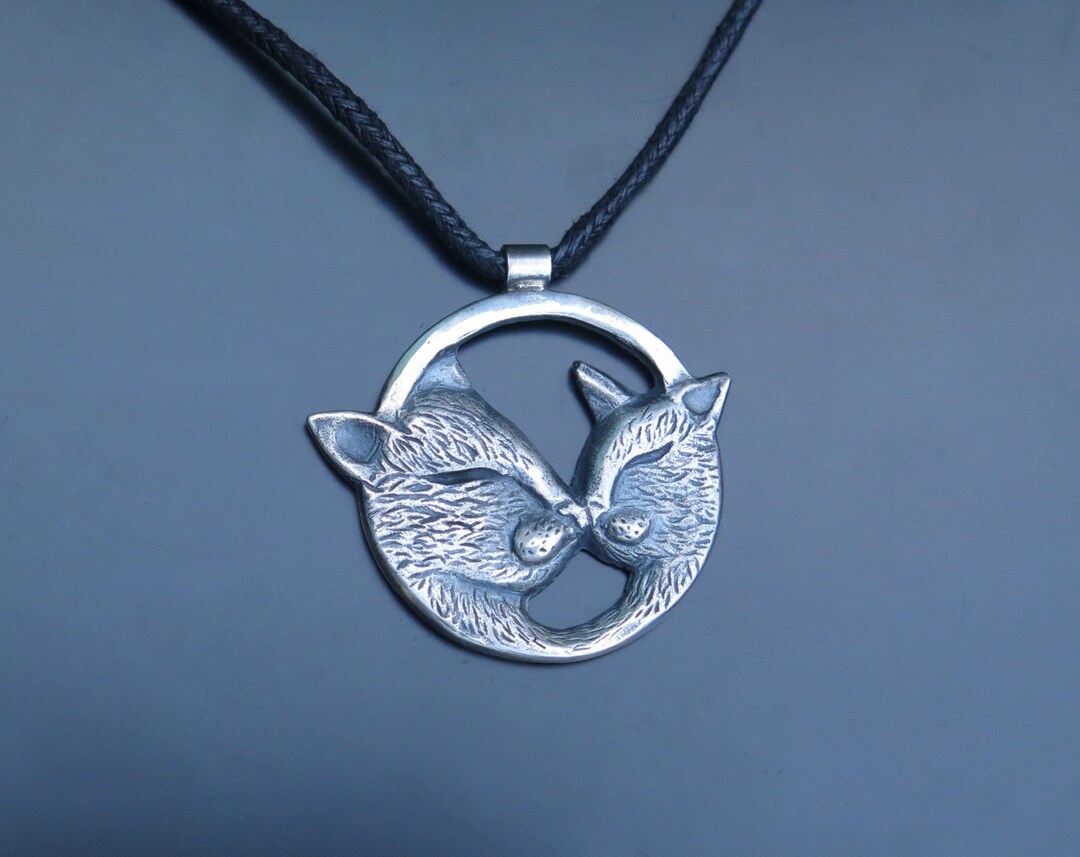 Silver Cat Necklace, Sterling Silver 925 Pendant, Circle Cat Pendant ...