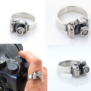 Silver Camera Ring, Photographer Gift, Camera Ring, Camera Jewelry ...