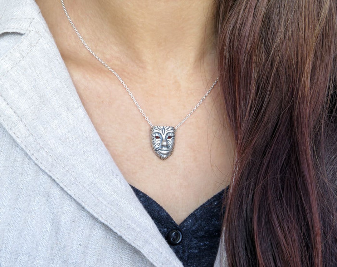 Decorative Mask Pendant, Silver Mask, Sterling Pendant,dramatic Actor ...