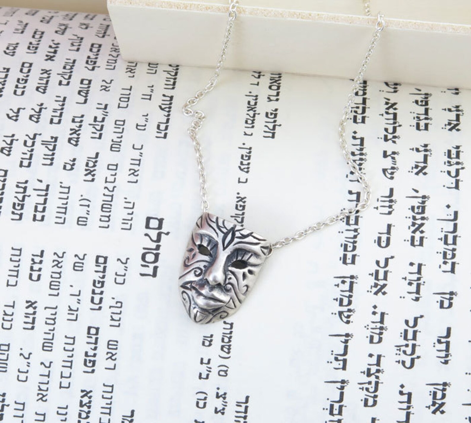 Decorative Mask Pendant, Silver Mask, Sterling Pendant,dramatic Actor ...
