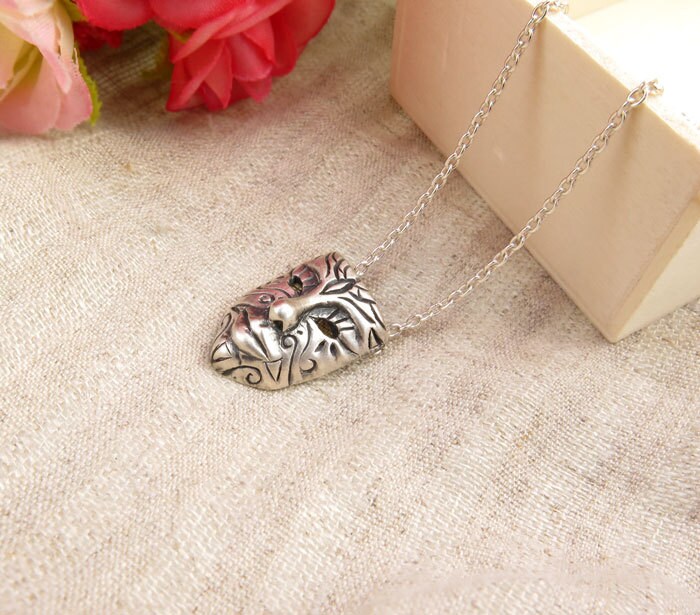 Decorative Mask Pendant, Silver Mask, Sterling Pendant,dramatic Actor ...