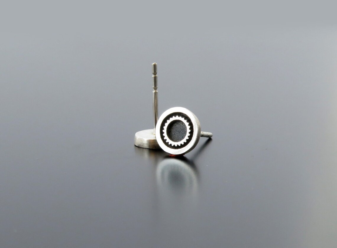 Silver Cogwheel Earrings Gear Earring Posts Gear Studs - Etsy