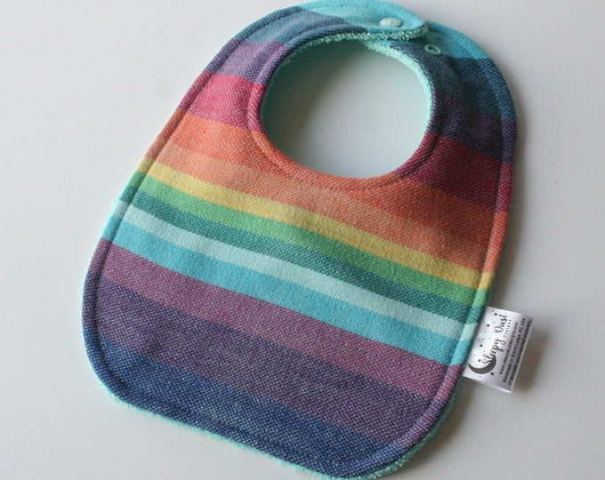 Ready to Ship! - Drool Bib - Girasol Double Rainbow Azul (absorbent 2 ...