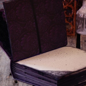 Purple Gothic Wedding Guest Book , Purple, Black, Silver Personalized ...