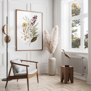 Neutral Floral Wall Art Set of 3, Bedroom Living Room Wall Decor ...