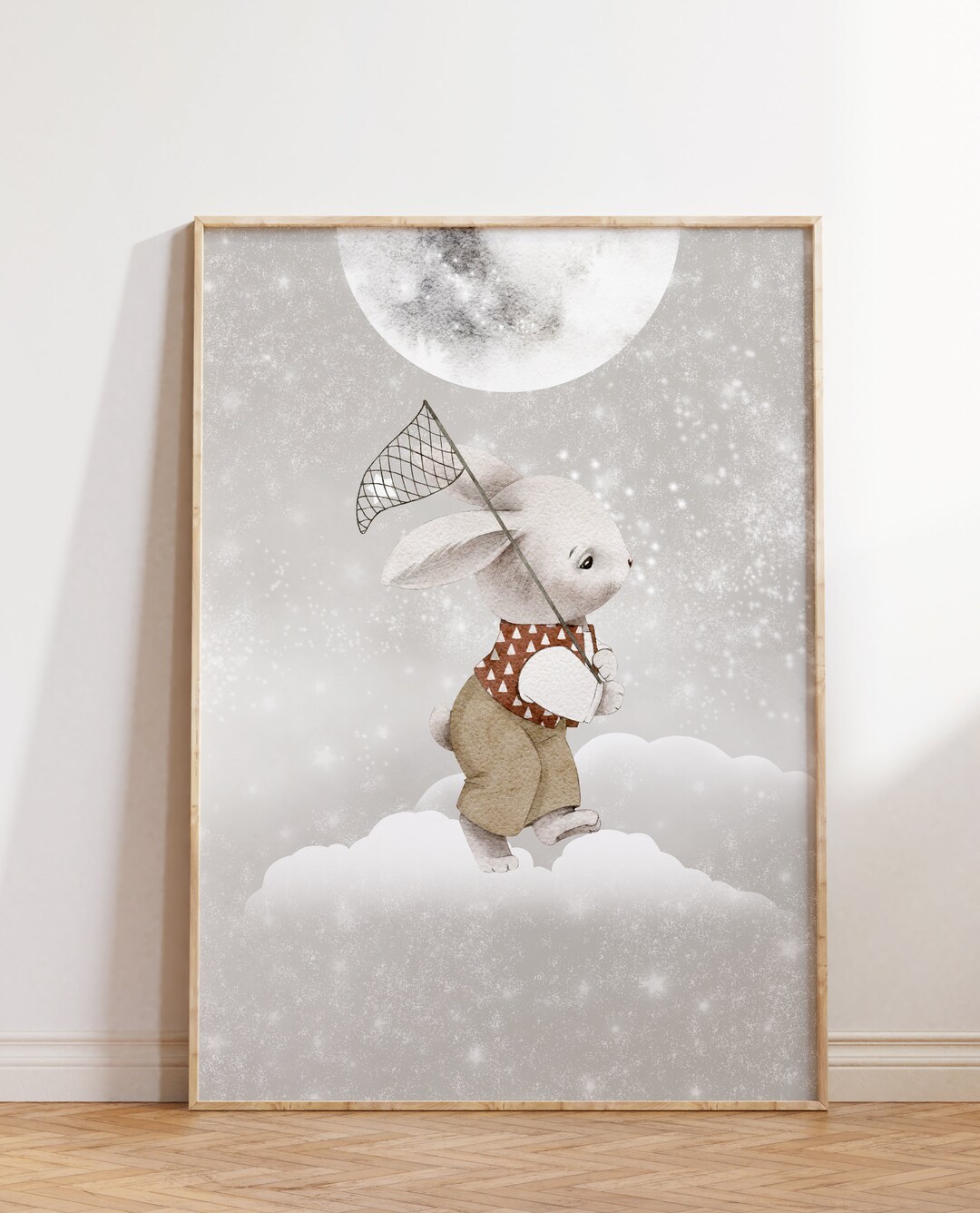 Bunny Nursery Wall Art Baby Boy Nursery Wall Art Nursery - Etsy