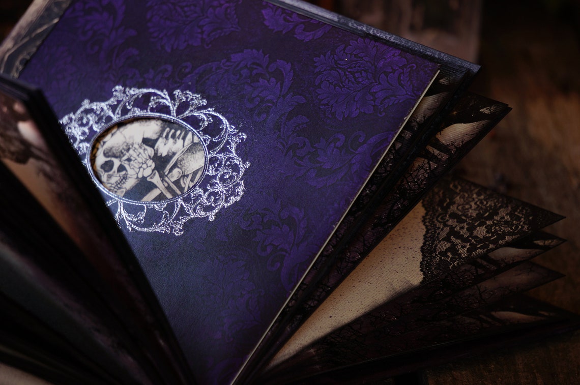 Purple Gothic Wedding Guest Book Purple Black Silver - Etsy
