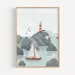 Nautical Nursery Wall Art Set of 2, Lighthouse, Boats Nursery Decor, by the Sea Kids Bedroom Art ...