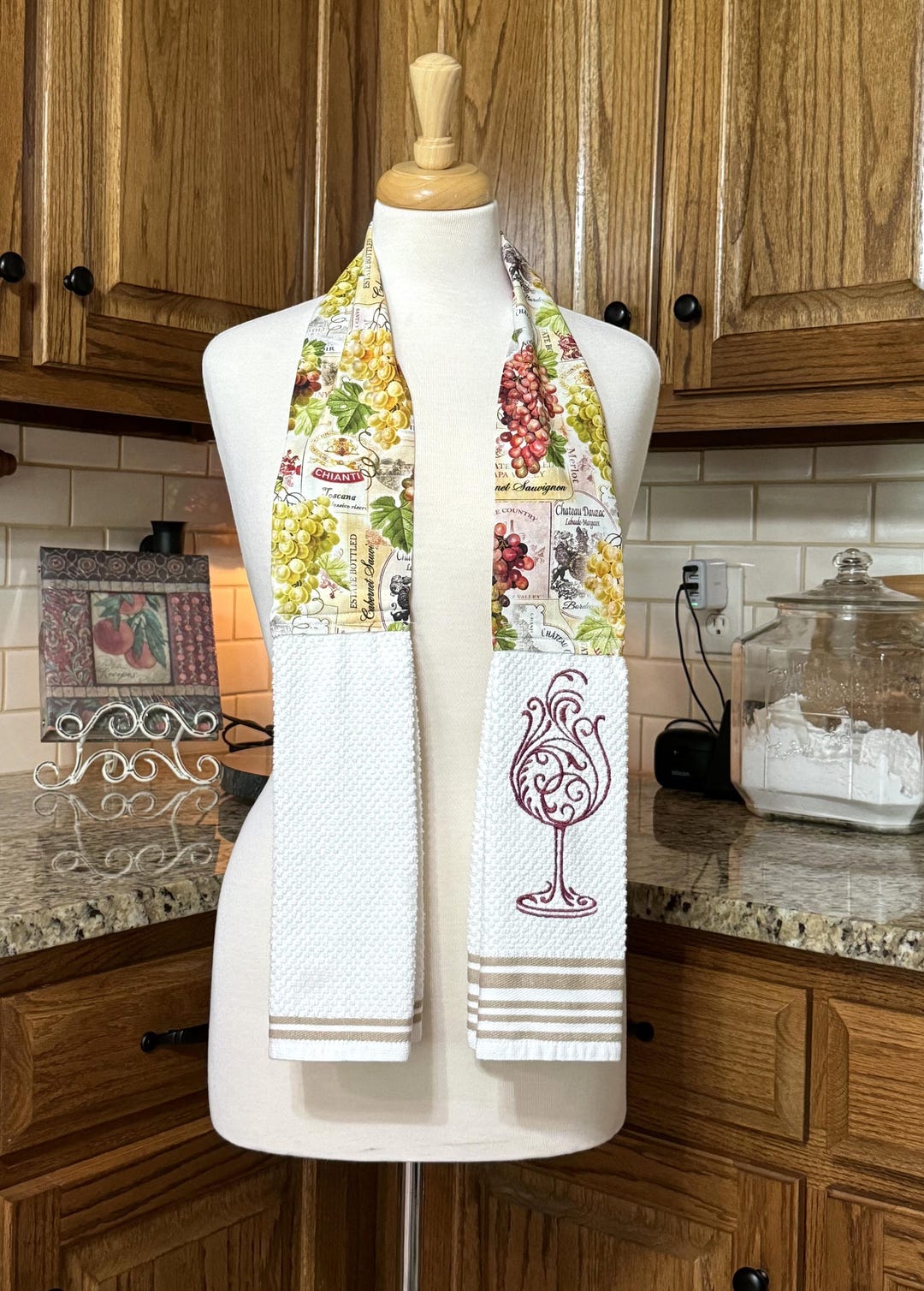 Cute Wine Kitchen Boa, Kitchen Scarf, Grilling Season Towels, Fall ...