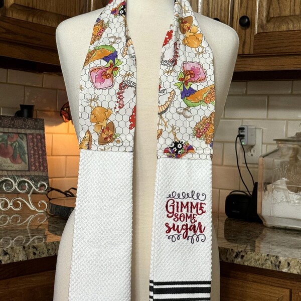 Embroidered Coffee Apron for Women, Adjustable Neck, Stain Resistant ...