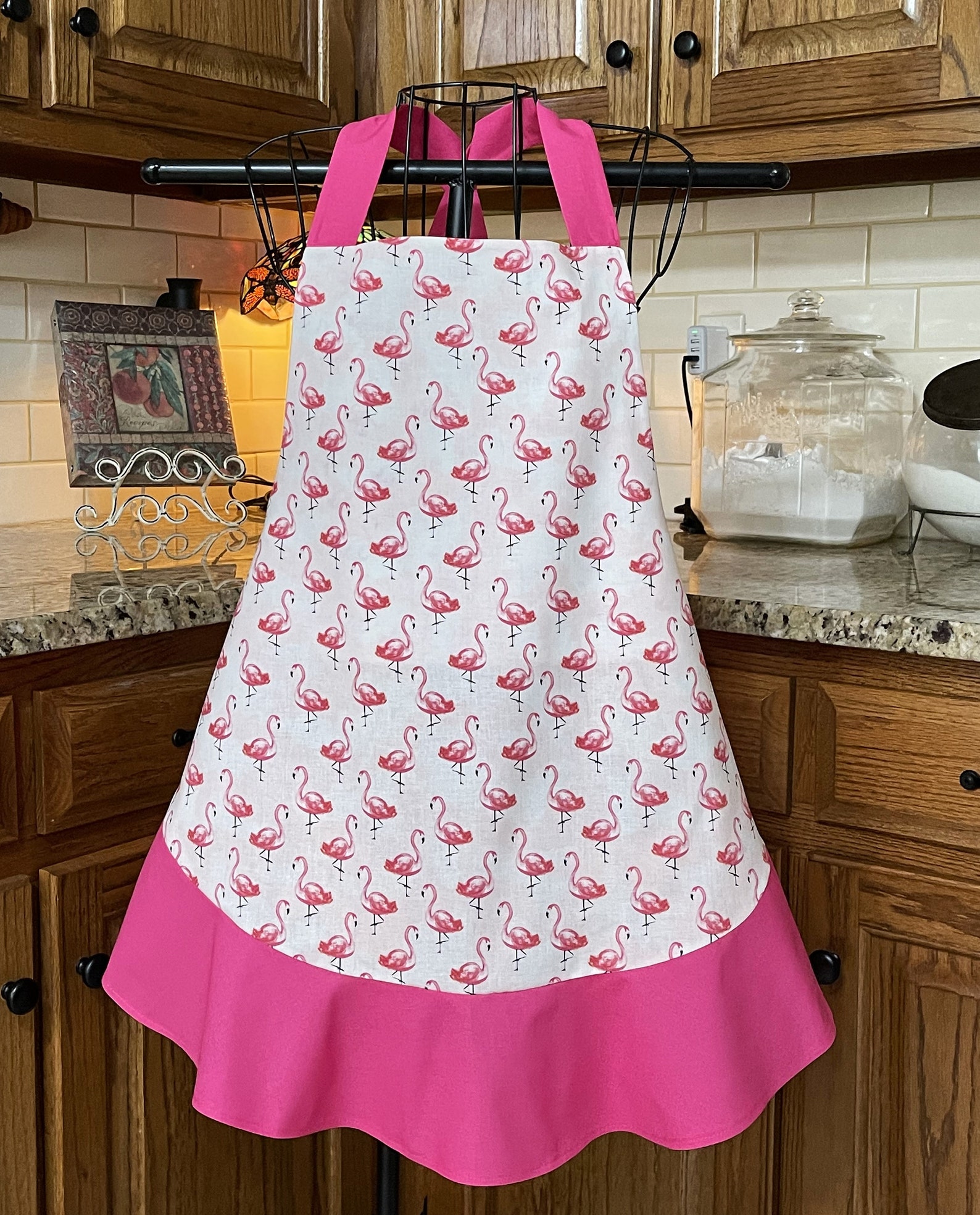 Pink Flamingo Apron- Flower Print Apron for Her ,florida Flamingo ...