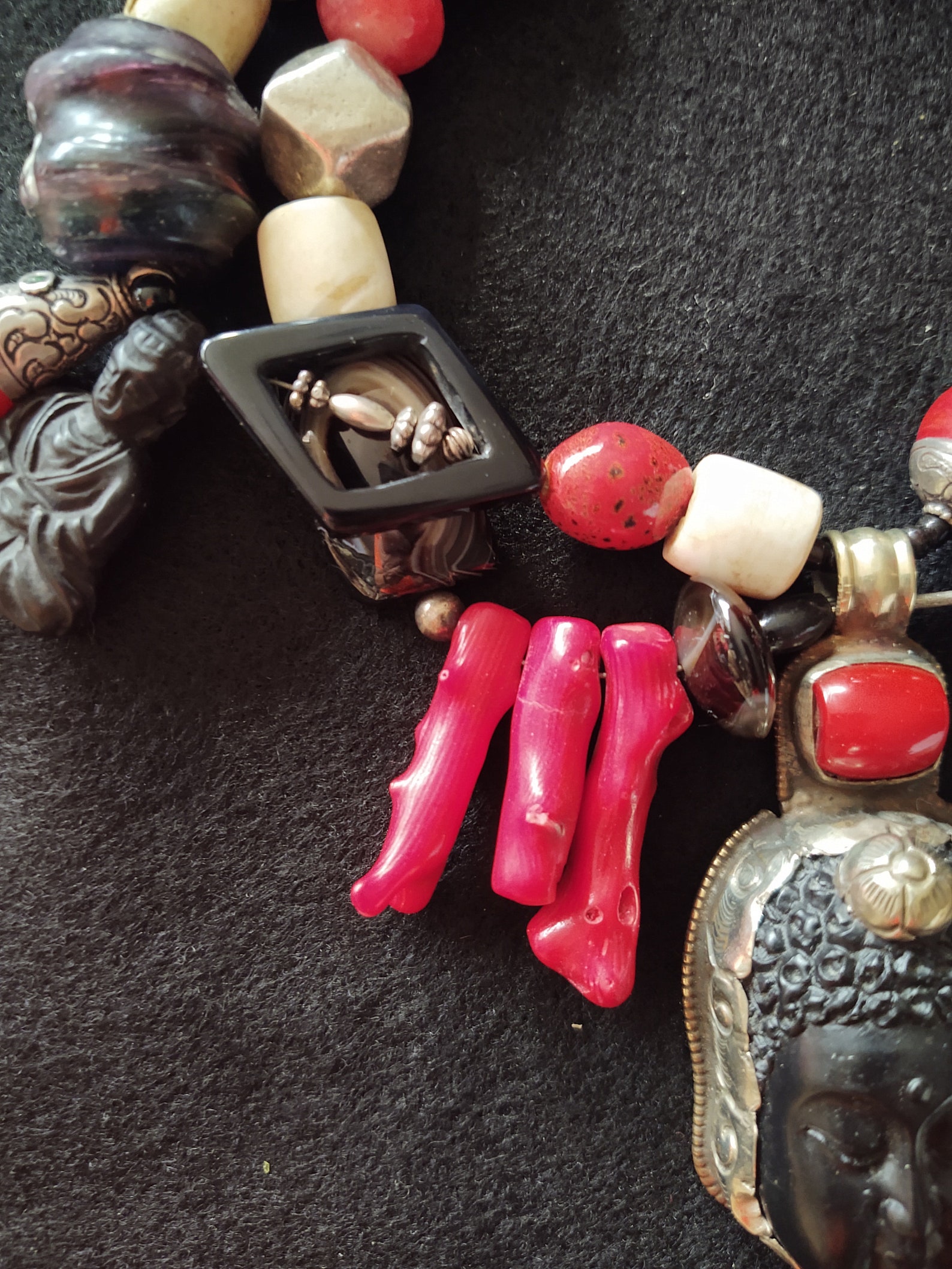 Custom One of A Kind Buddha Necklace. Coral Jewelry. Zen. Designer ...
